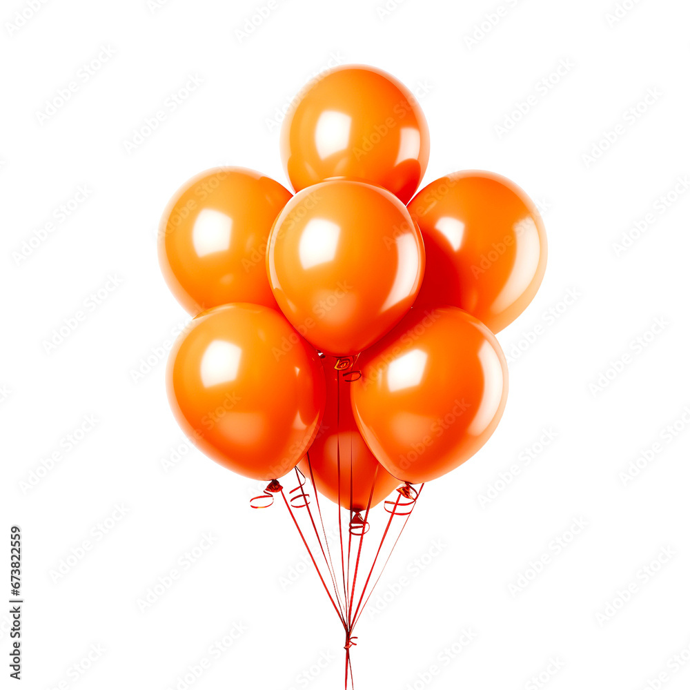 Floating Whimsy: Isolated Balloon Bouquet on a Transparent White ...