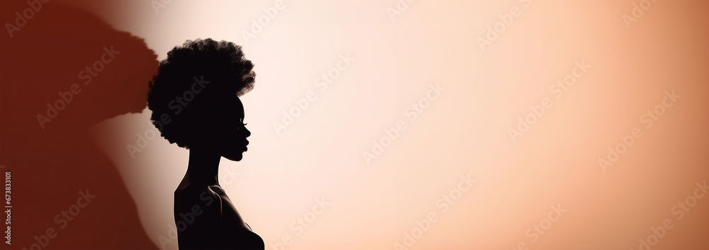 Beautiful Portrait Of Proud African American Black Woman Silhouette