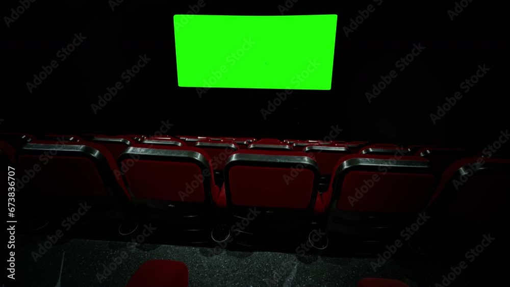 Movie Theater Green Screen Projection Film Texture Zoom In Empty Cinema ...