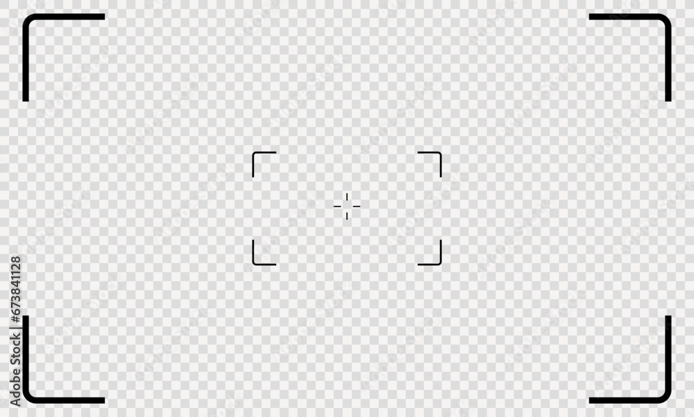 Photo or video camera viewfinder screen. Includes vector display frame ...