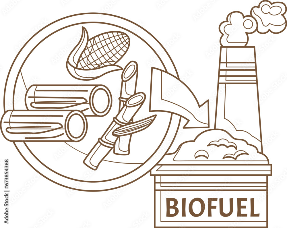 Go Green Technology Biofuel Industry Used Eco Friendly Cartoon Coloring ...
