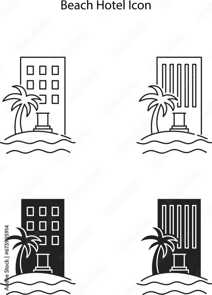Resort beach Hotel icon. Perfect for logos, stats and infographics ...