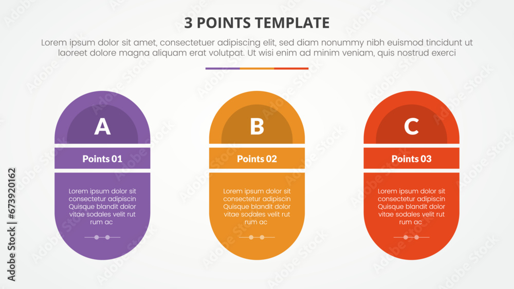 3 points stage template infographic concept for slide presentation with ...