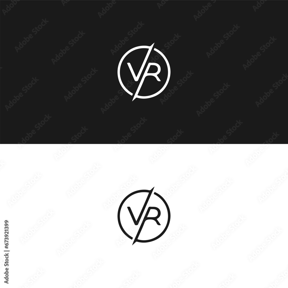 VR logo. V R design. White VR letter. VR, V R letter logo design ...