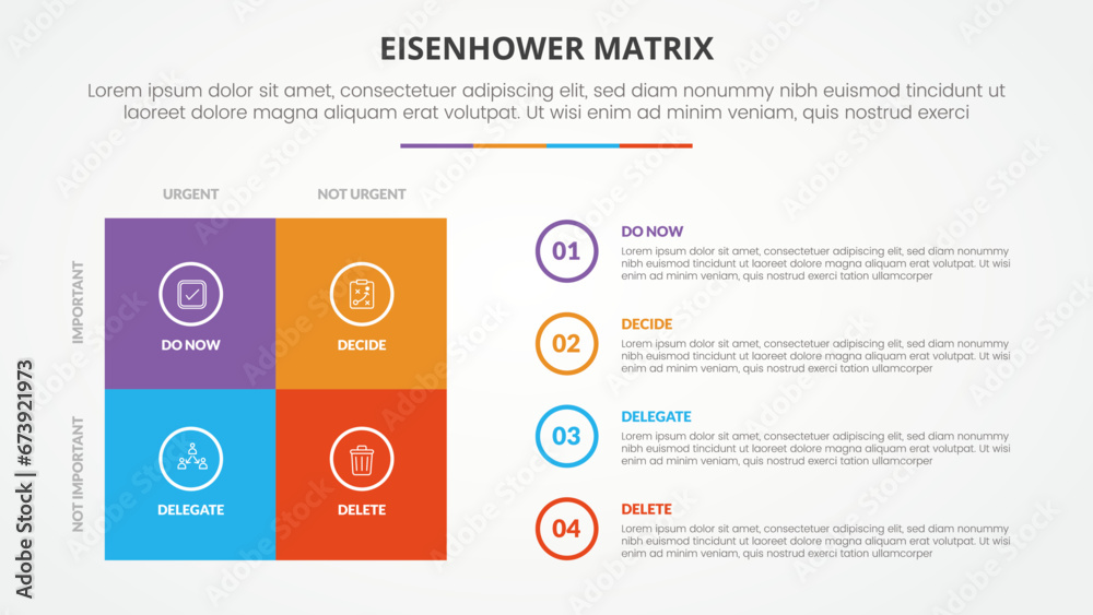 eisenhower matrix template infographic concept for slide presentation ...
