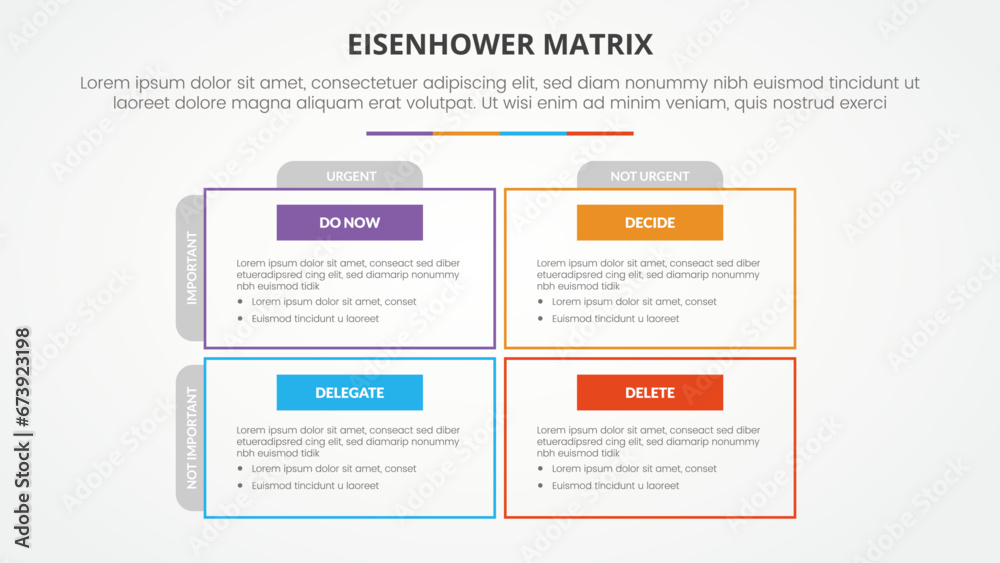 eisenhower matrix template infographic concept for slide presentation ...