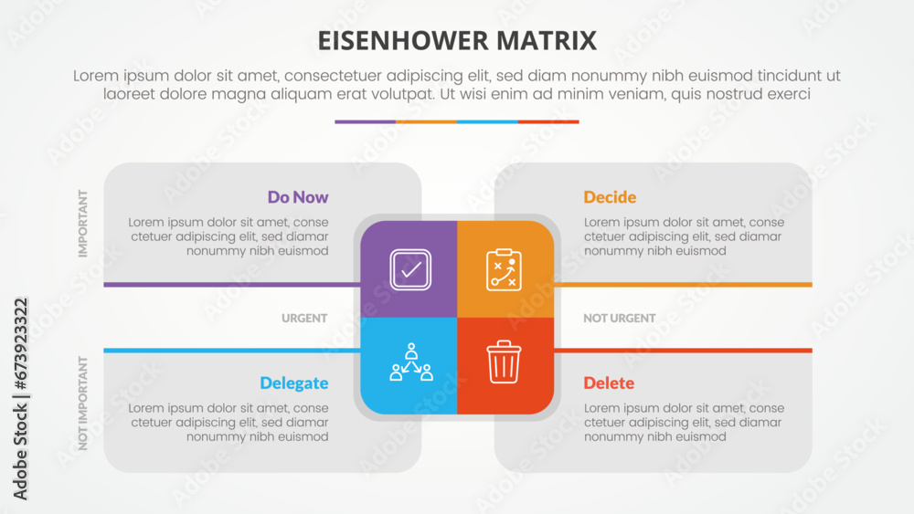 eisenhower matrix template infographic concept for slide presentation ...