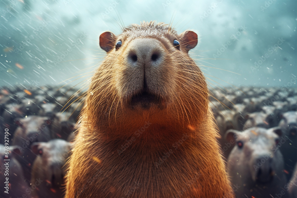 cute illustration of anthropomorphic capybara Stock Photo | Adobe Stock