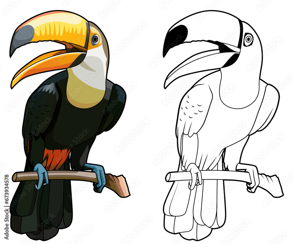 Toco toucan Toucans bird vector illustration , Ramphastos Ramphastidae ...