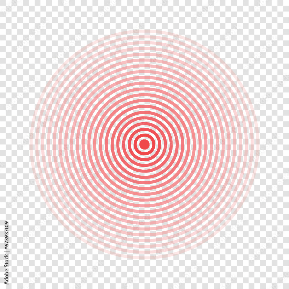 Red rings. Symbol of physical pain concept. Medical design. Spot pain ...