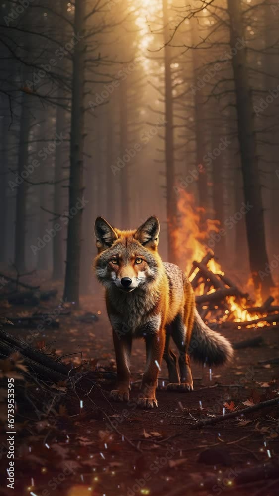 Fox on Fire: The Desolation of the Forest by Climate Change.climate ...