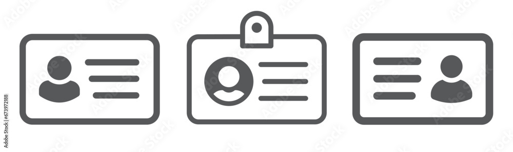 ID Card icon collection, Identification Card outline icon, Driver's ...