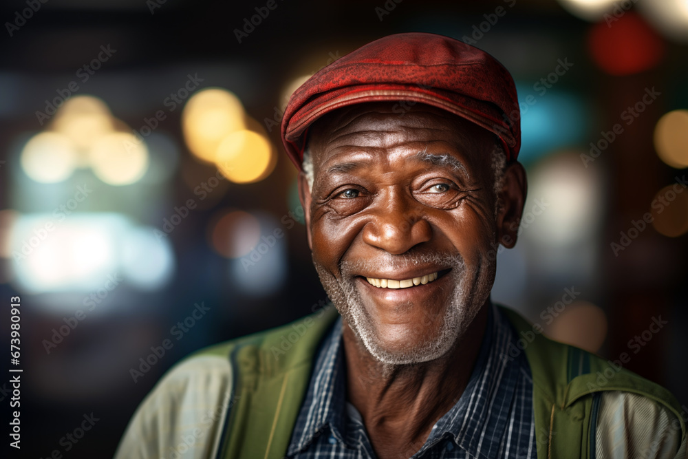 Happy smiling elderly black man. African elderly man. Elderly African ...
