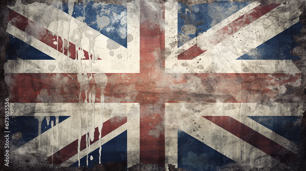 faded and vintage British flag, flag of England, Union Jack, English ...