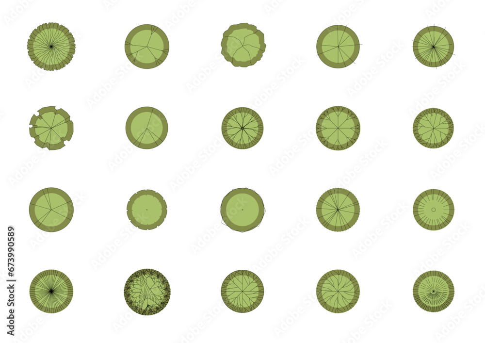 tree top view plant landscape architecture nature garden aerial vector ...