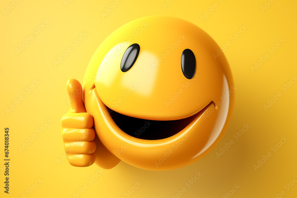 Smiley Daumen hoch KI Stock Illustration | Adobe Stock