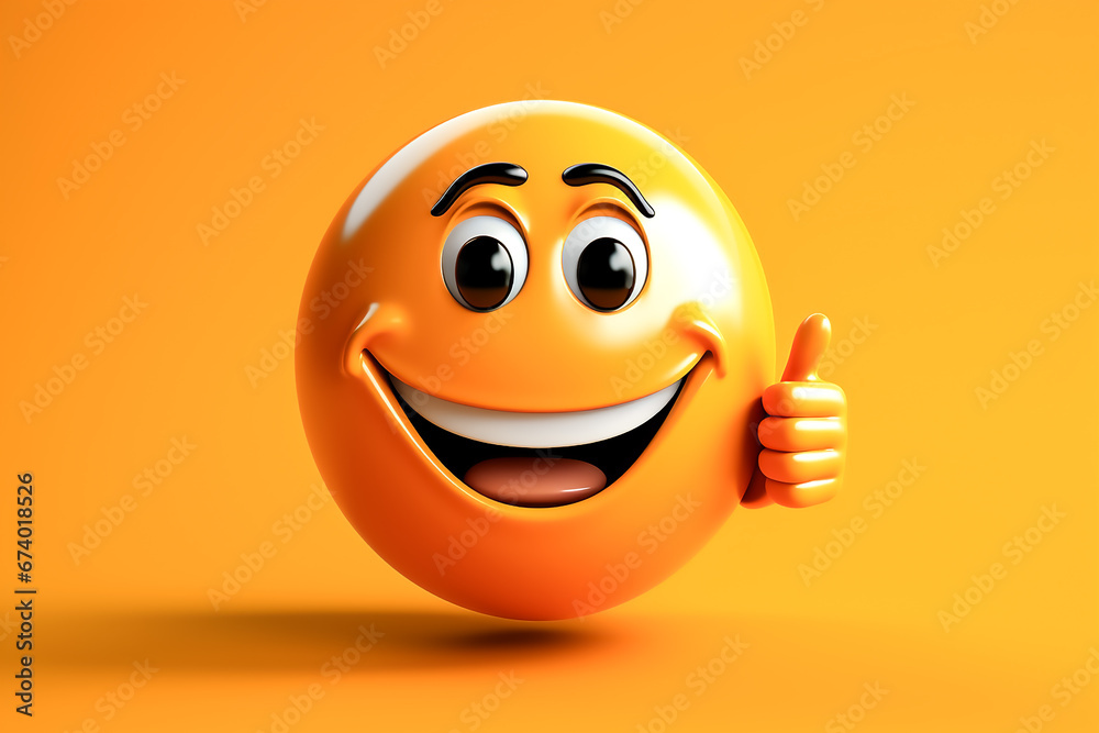 Smiley Daumen hoch KI Stock Illustration | Adobe Stock