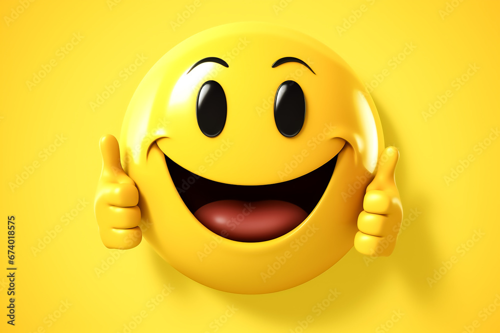 Smiley Daumen hoch KI Stock Illustration | Adobe Stock