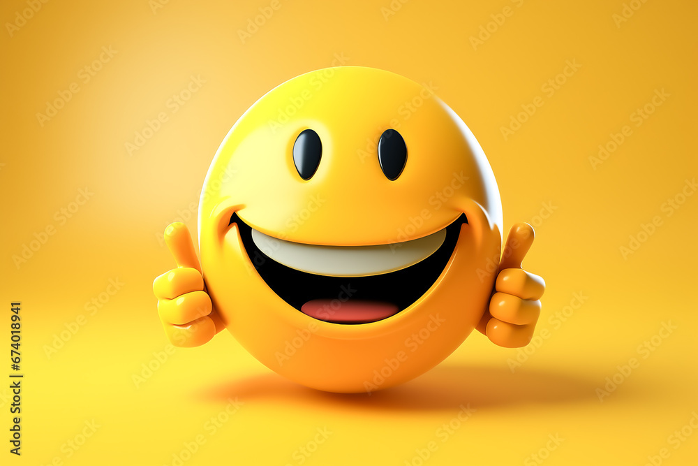 Smiley Daumen hoch KI Stock Illustration | Adobe Stock