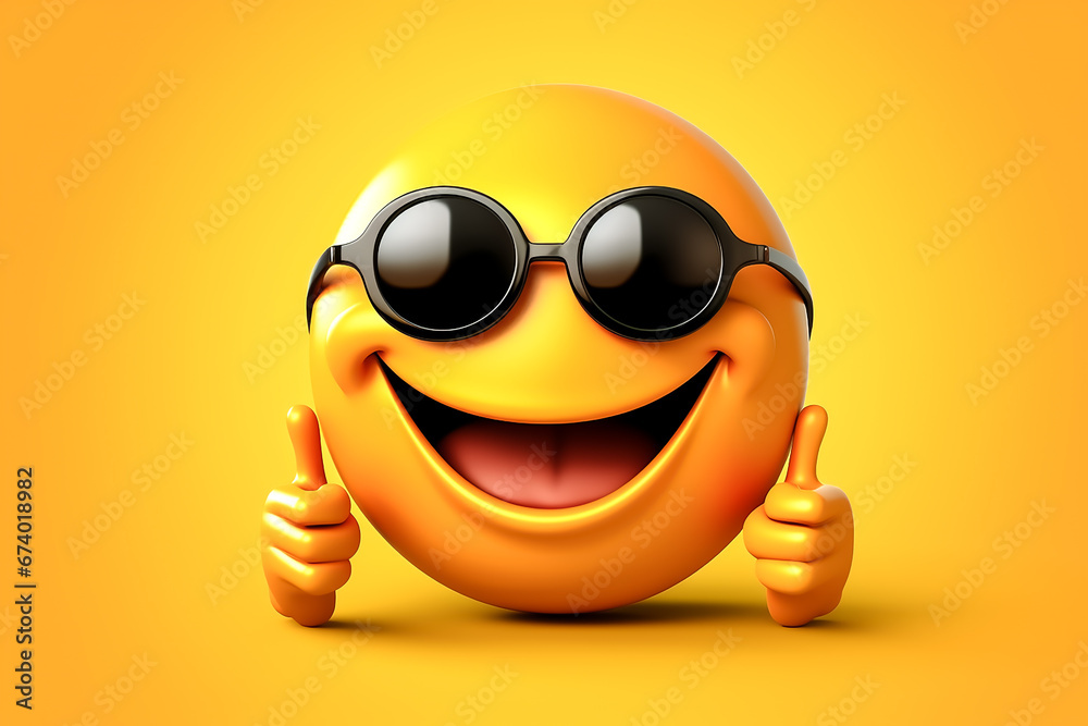 Smiley Daumen hoch KI Stock Illustration | Adobe Stock