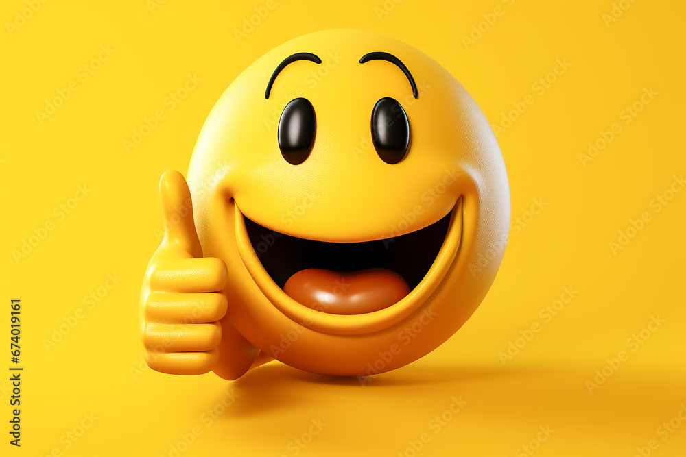 Smiley Daumen hoch KI Stock Illustration | Adobe Stock