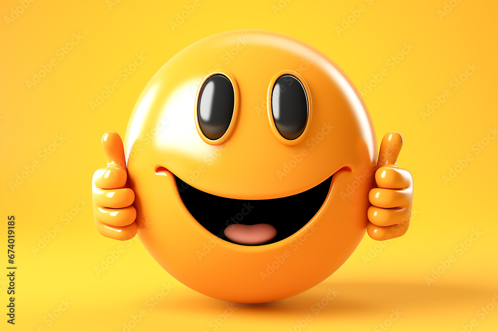 Smiley Daumen hoch KI Stock Illustration | Adobe Stock