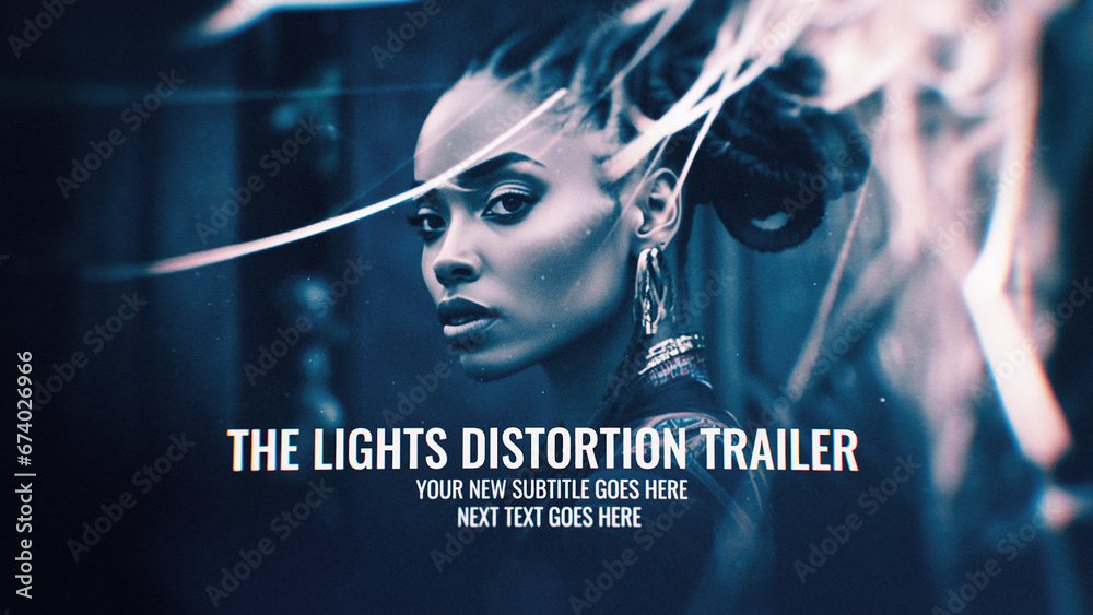 The Lights Distortion Trailer Stock Template | Adobe Stock