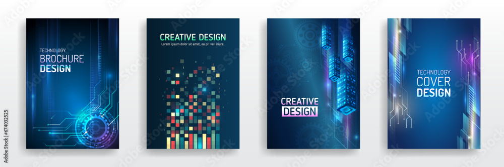 Technology covers corporate documents. Layout template science designs ...