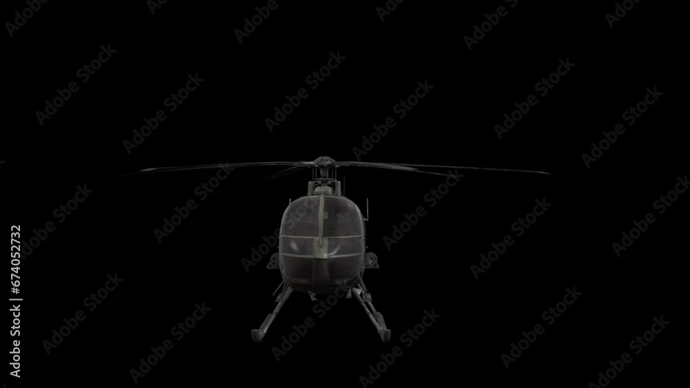 MD Helicopters MD 600 Realistic 3D flying with front view animation on ...