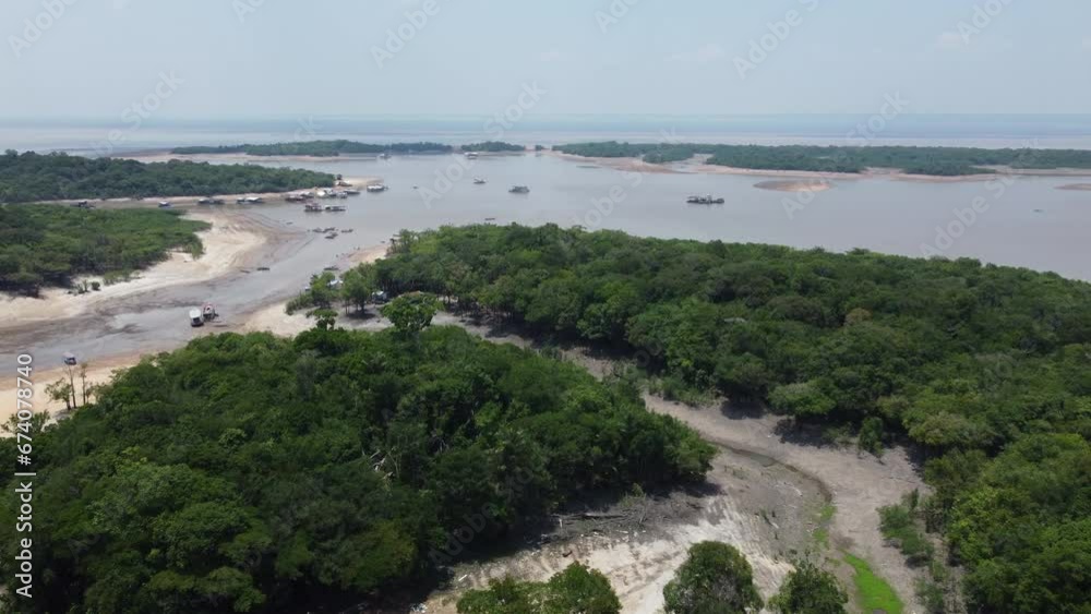 Dried out rivers and mangroves in the Amazon Rainforest Stock Video ...