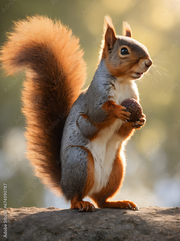 squirrel and acorn Created by artificial intelligence Stock ...