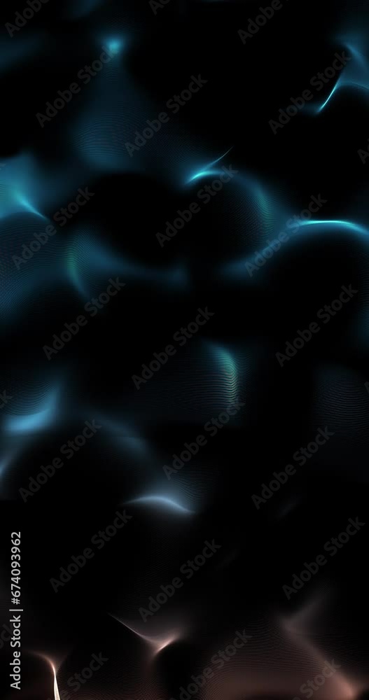 Dark blue digital waves top view loop vertical animation background ...
