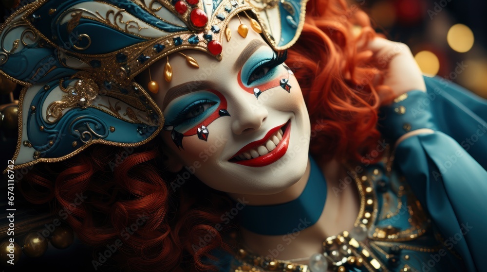 Parade Colorful Smiling Mask Masskara Festiva, Bright Background ...