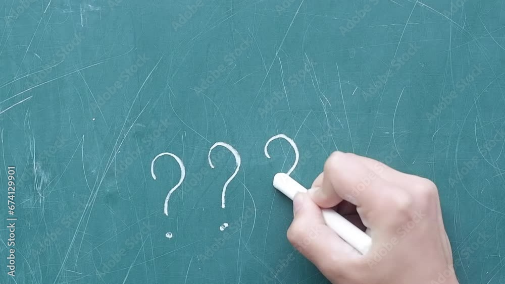 Green chalkboard questions, blackboard texture Stock Video | Adobe Stock