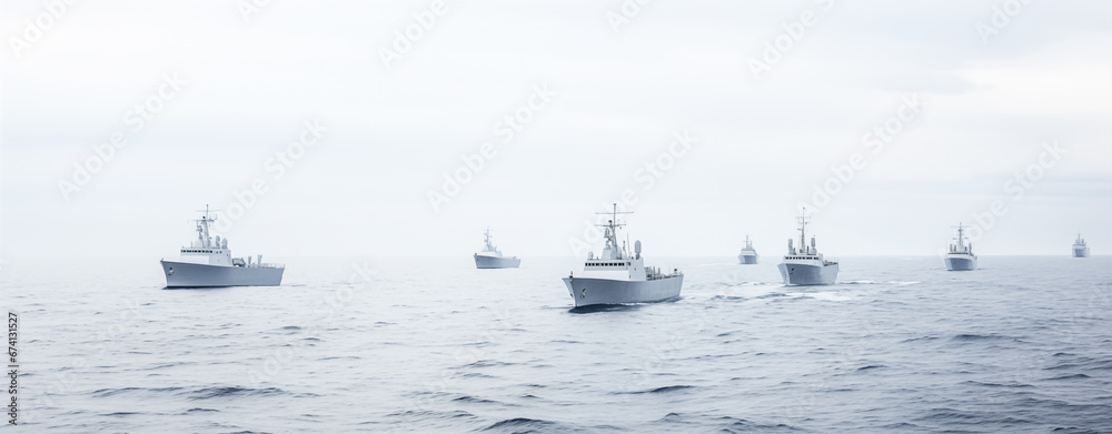 Modern military naval battleships warships. Military navy ships in a ...