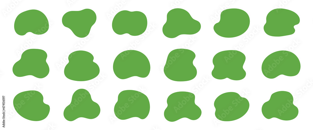 Vetor do Stock: Organic blob shape, abstract green color amoeba ...