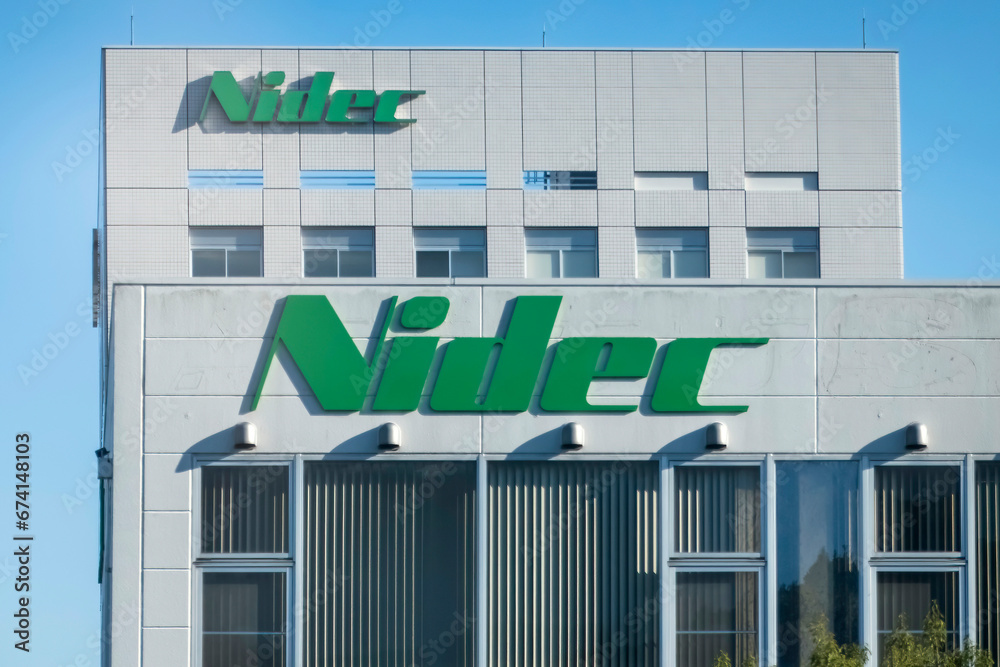 Tokyo, Japan. Nov 5, 2023. A Nidec Corporation logo. A Japanese ...