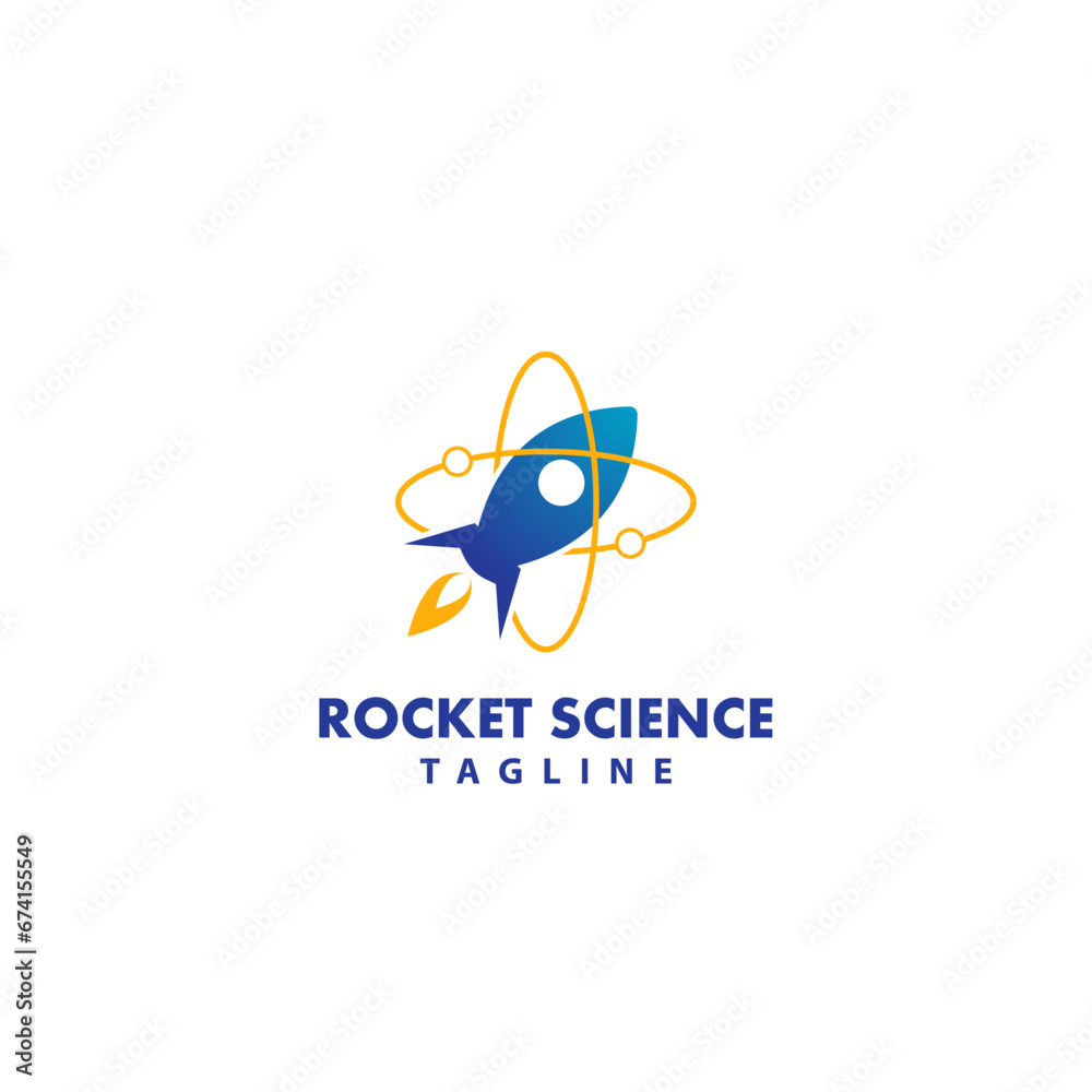 You can see a rocket mixed with a atom symbol, Rocket Science Logo ...