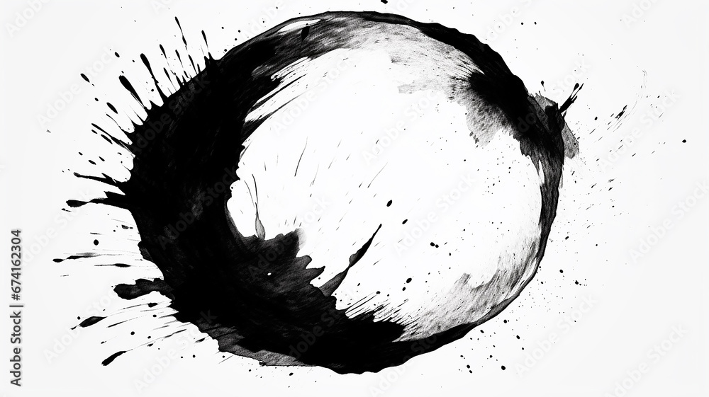 black ink blob spot isolated on white background design object frame ...