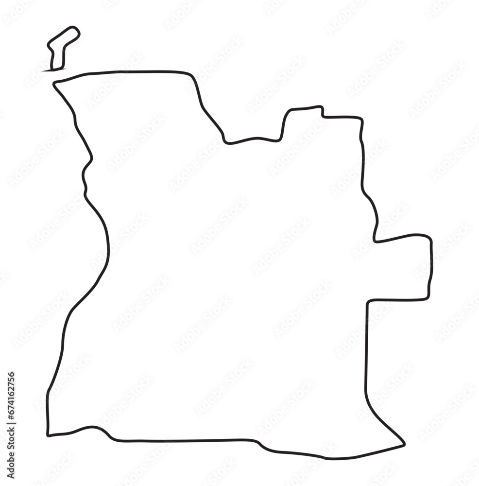 angola map, angola vector, angola outline, angola Stock Vector | Adobe ...