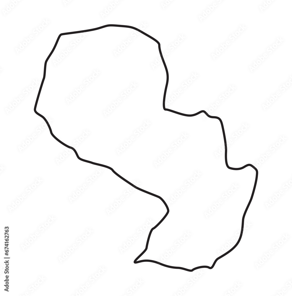 paraguay map, paraguay vector, paraguay outline, paraguay Stock Vector ...