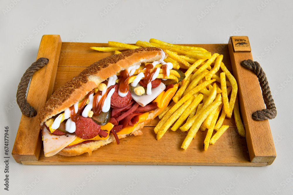 Close-up shot of Izmir's famous Turkish Traditional Kumru Sandwich ...