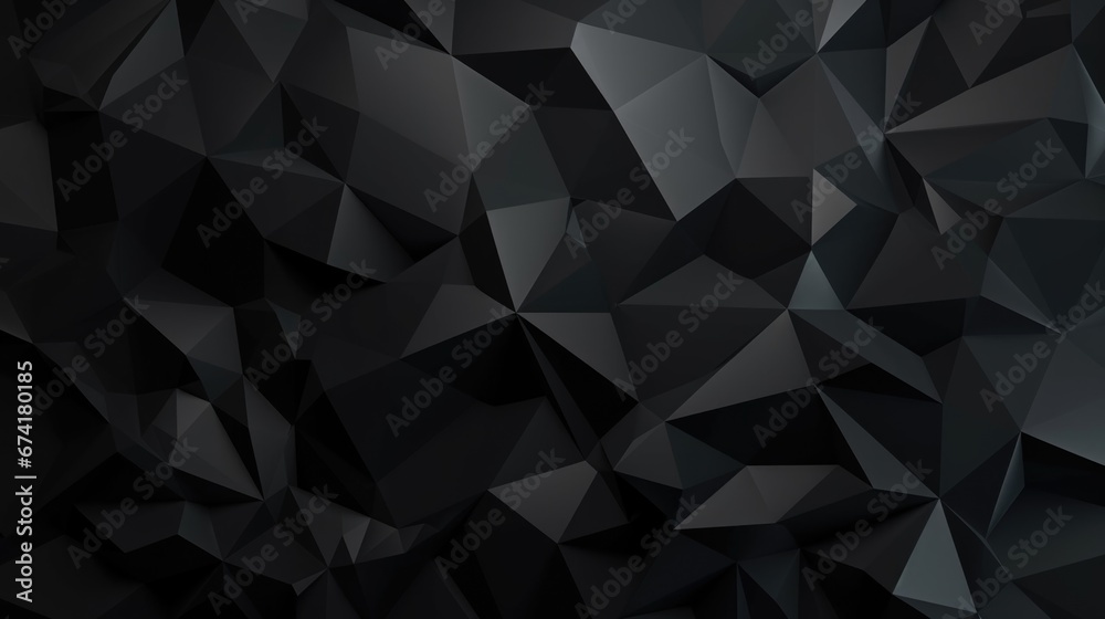 Black low poly background or screensaver. AI generative. Stock ...