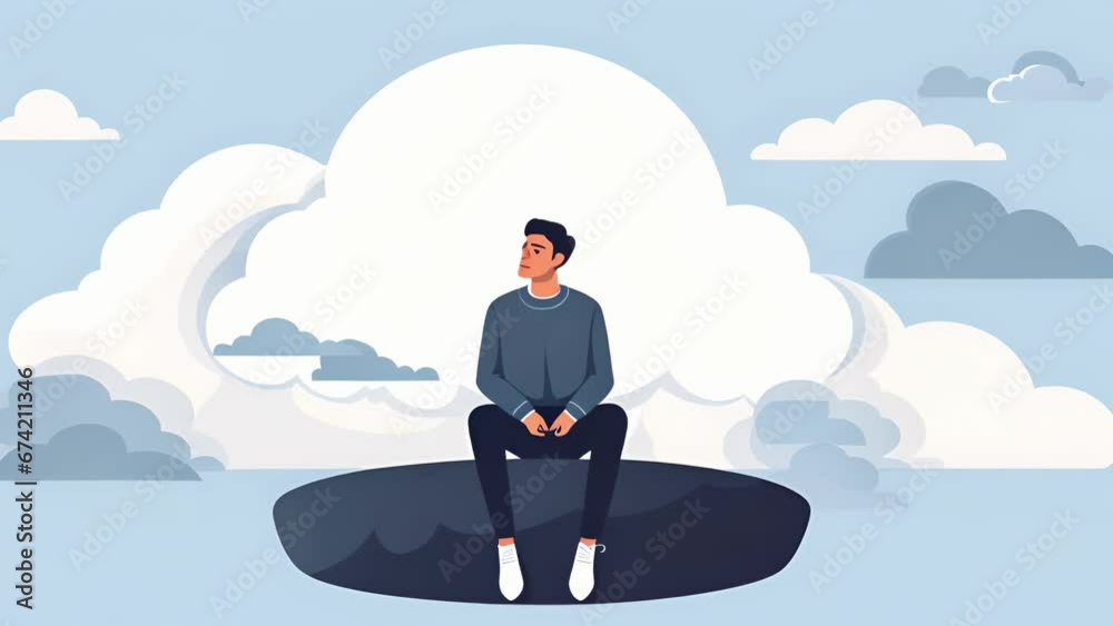 A cartoon character experiencing an existential crisis, questioning the ...