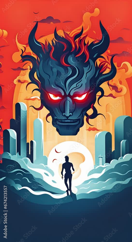 Using visual metaphors, the cartoon character battles their inner ...