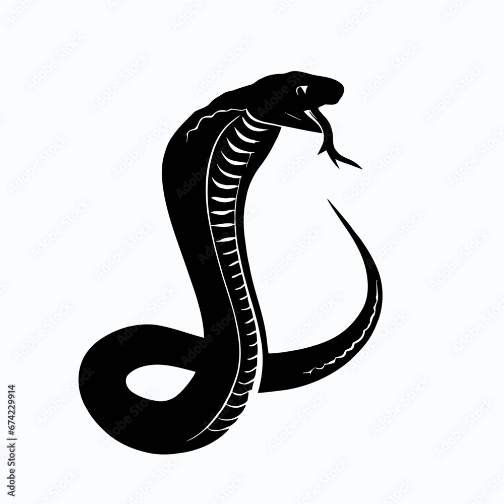 Vector Silhouette of Snake, Slithering Snake Illustration for Reptile ...