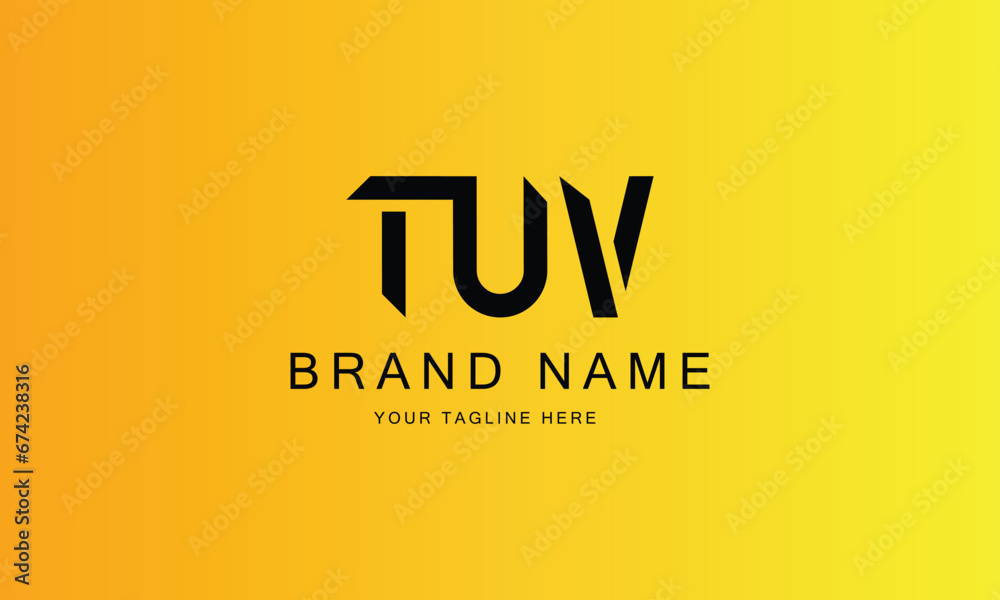 TUV TTU brand minimal professional creative black logo design for all ...
