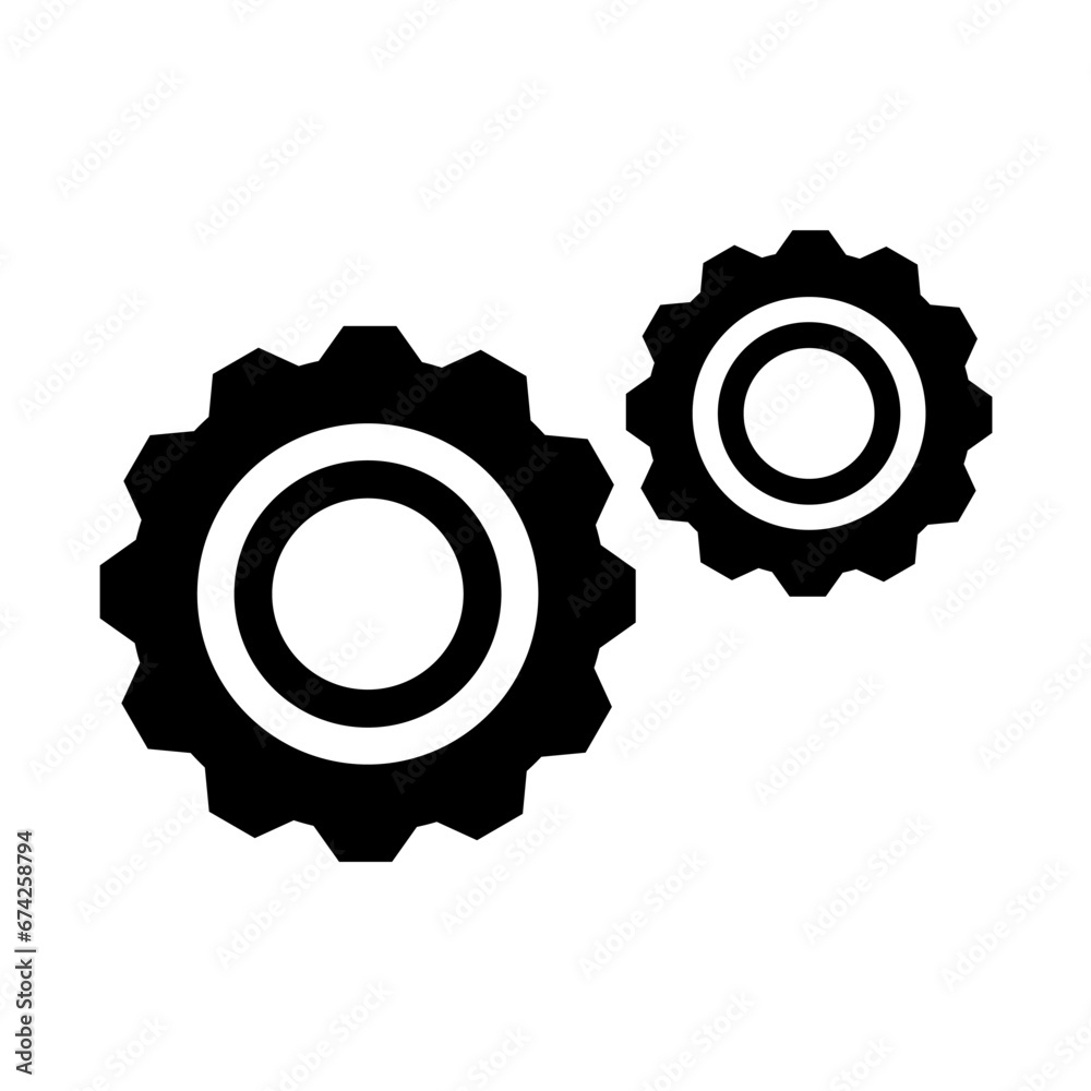 Gear icon template color editable. Gear symbol vector sign isolated on ...