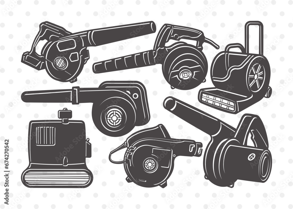 Blower Machine Clipart SVG Cut File | Blower Machine SVG | Leaf Blowers ...