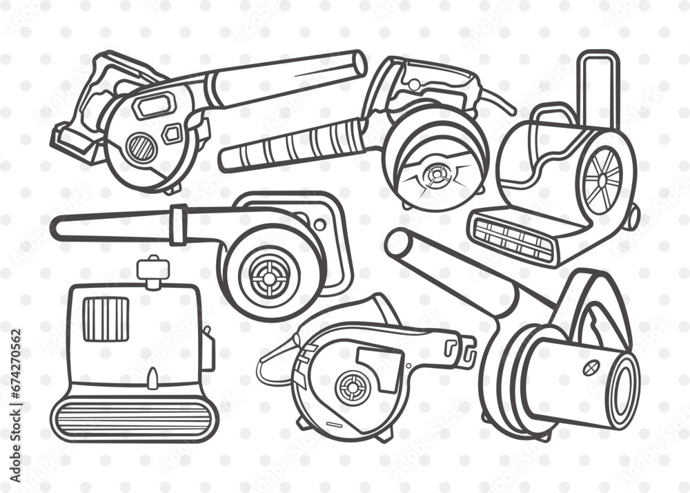 Blower Machine Clipart SVG Cut File | Blower Machine SVG | Leaf Blowers ...